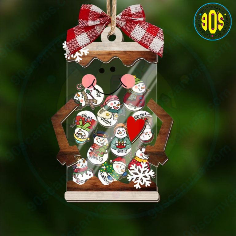 Personalized Grandma Snowman Grandkids Name Christmas Shaker Ornament