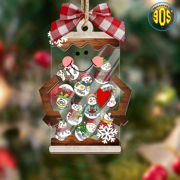 Personalized Grandma Snowman Grandkids Name Christmas Shaker Ornament